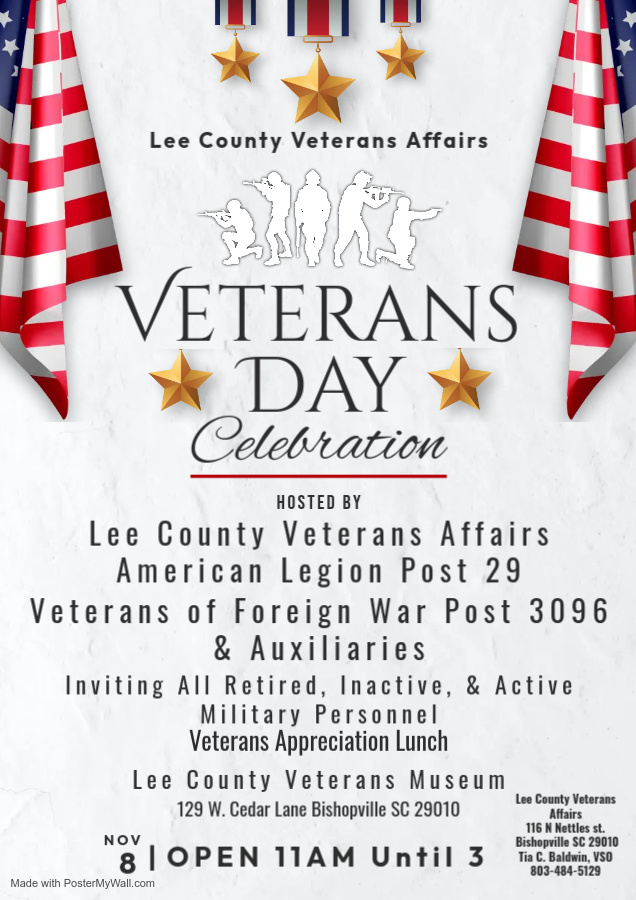 Lee County Veterans Day Celebration | SC Department Of Veterans' Affairs